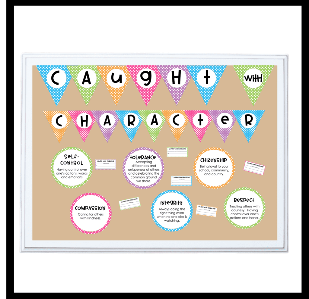 Character Trait Bulletin Board Display with Caught With Character ...