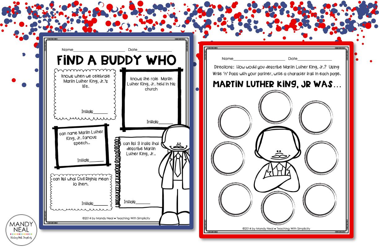5 Upper Elementary Martin Luther King Day Activities - Mandy Neal