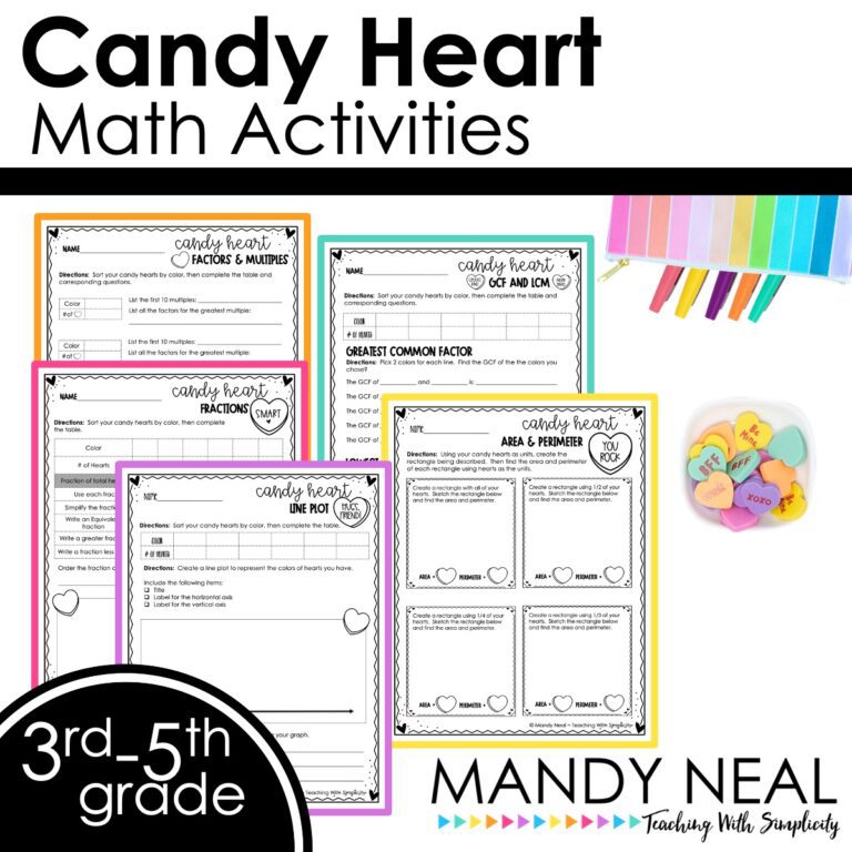 9 Easy Candy Heart Math Activities for Valentine's Day - Mandy Neal